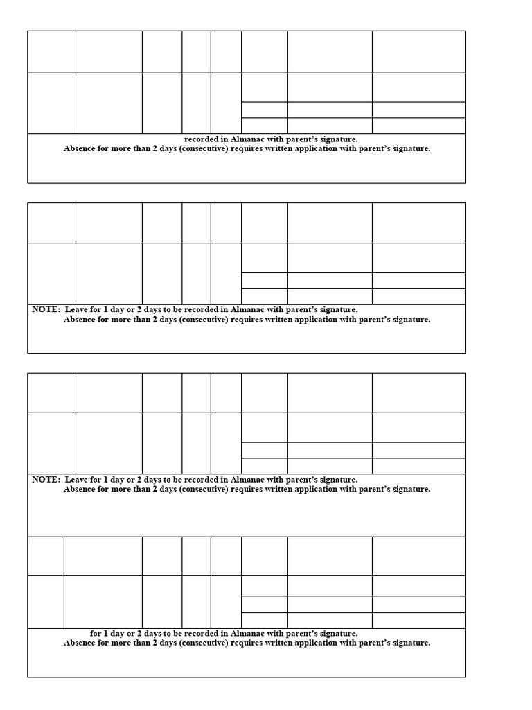 Student Absence Records and Policies | PDF | Signature | Authentication