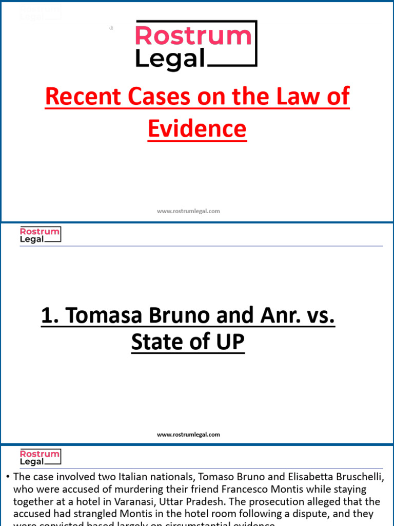 Recent Supreme Court Evidence Cases | PDF | Arrest | Witness