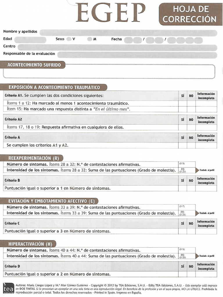 Egep Hoja de Corrección | PDF