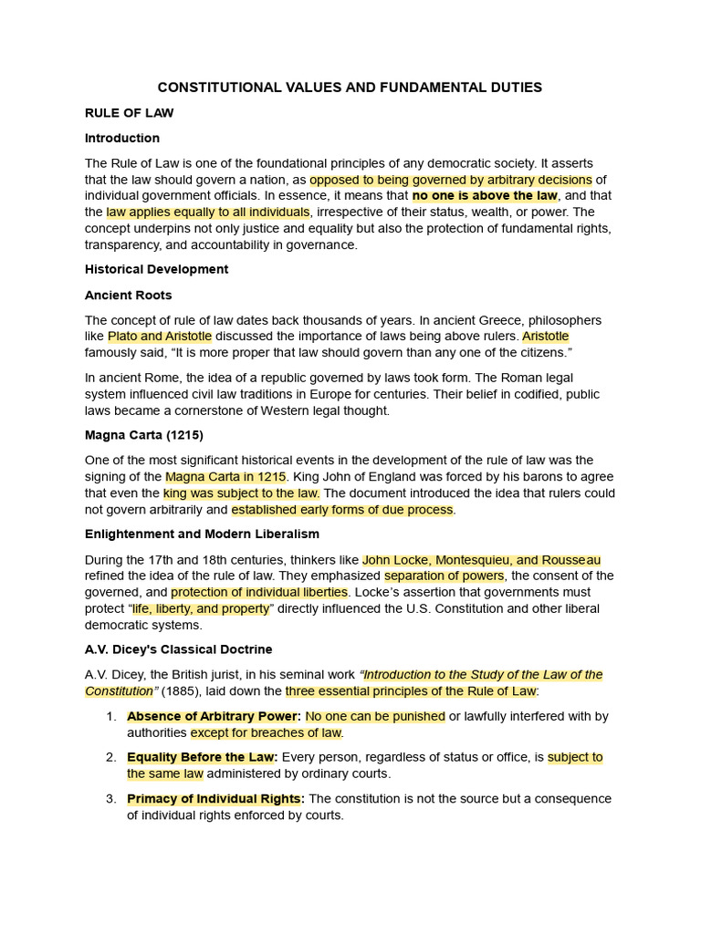 Rule of Law: Principles and Impact | PDF | Rule Of Law | Socialism