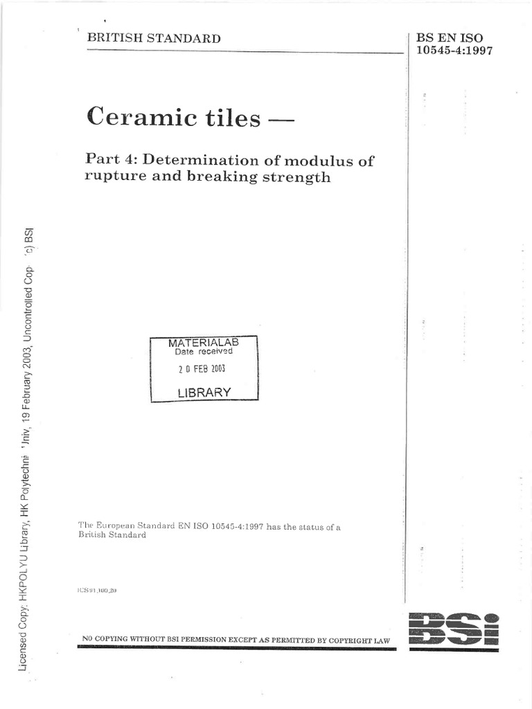Bs en Iso 10545-Part 4 | PDF