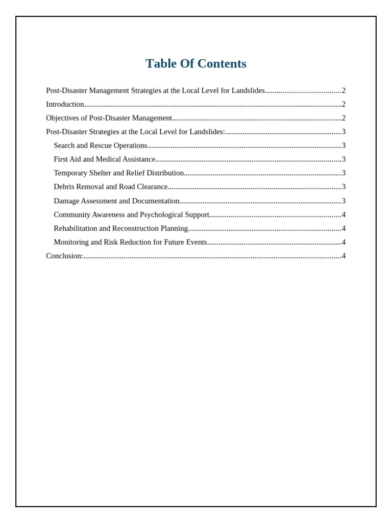 Post-Disaster Management for Landslides | PDF | Landslide | Disaster ...