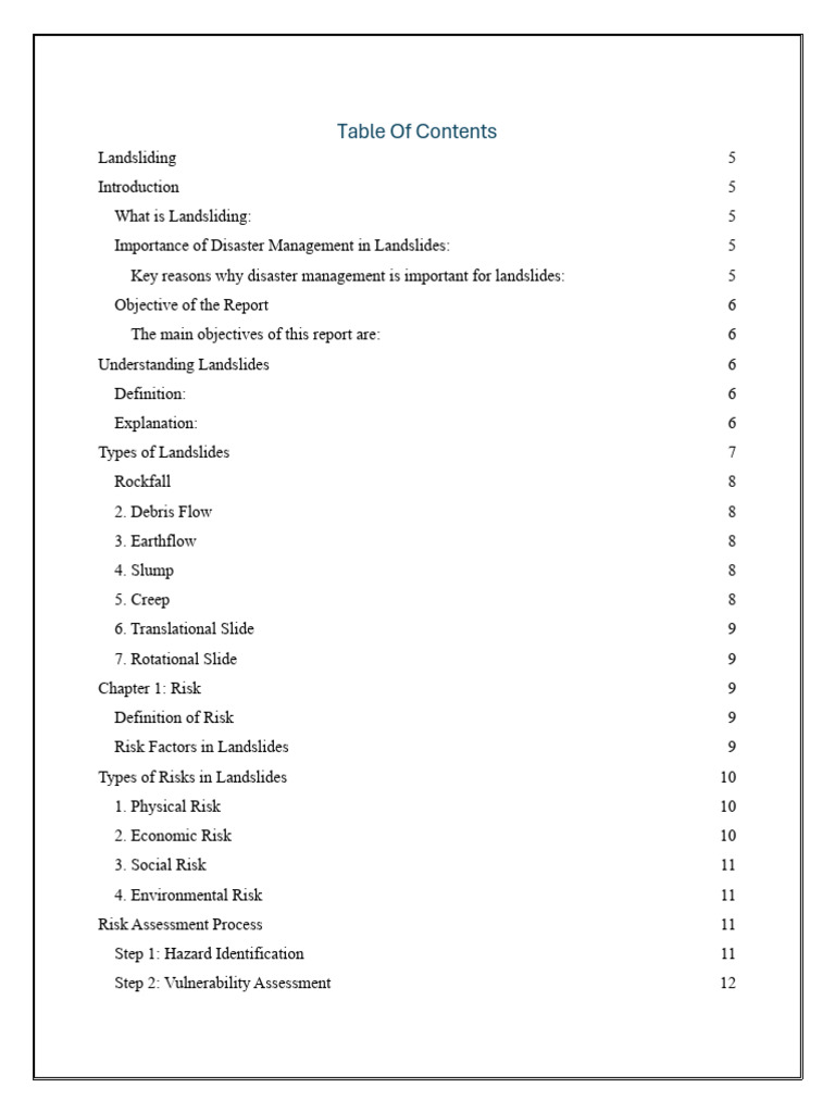 Disaster Management Assignment No 1 | PDF | Landslide | Emergency ...