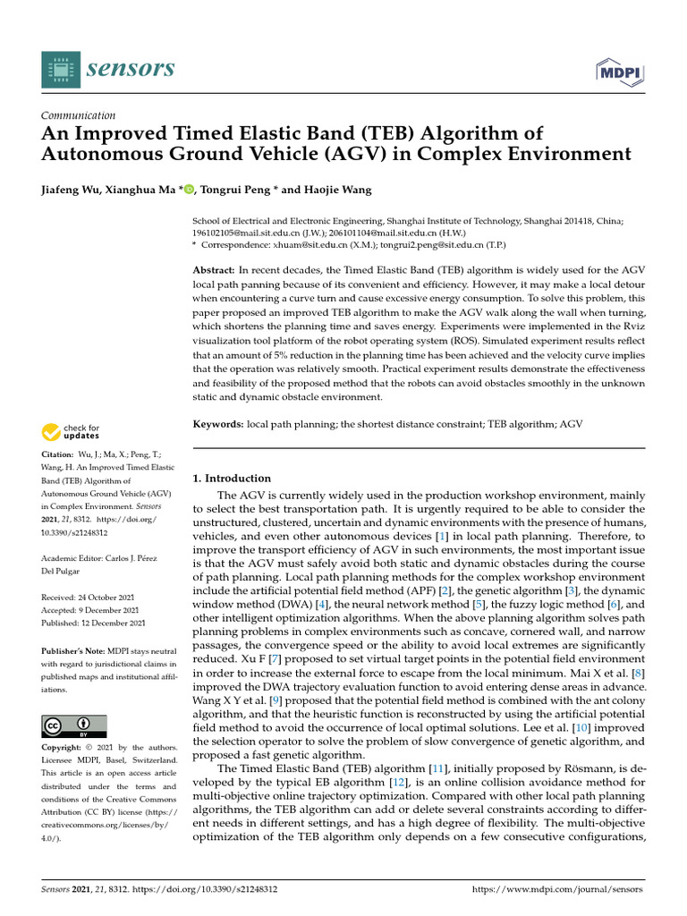 9a. An Improved Timed Elastic Band (TEB) Algorithm of Autonomous Ground ...