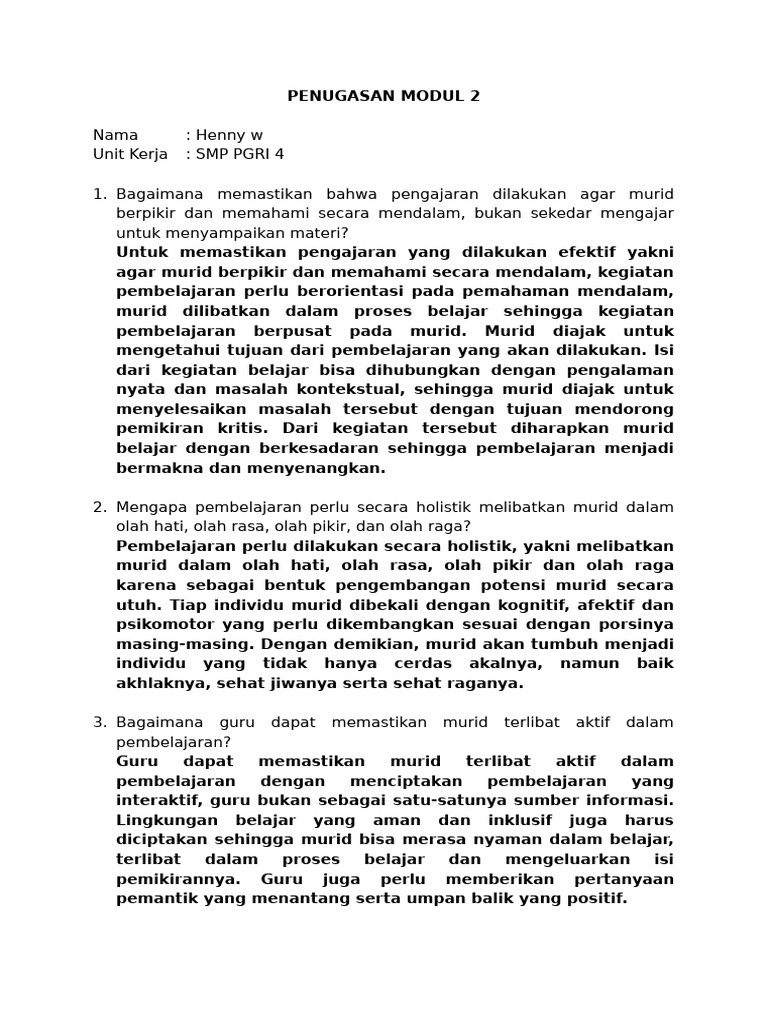PENUGASAN BM MODUL 2-7 Diklat PM - Kelompok 1 - Dwi Adhi Iswiyanto | PDF