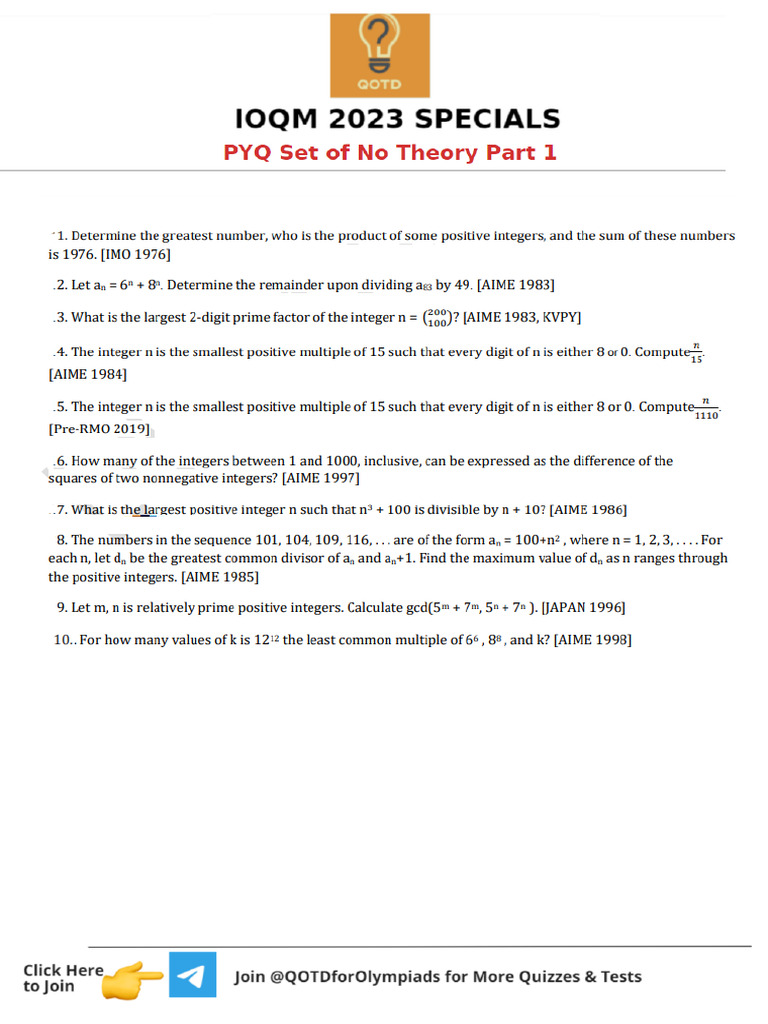 PYQ Set of No. Theory Part #1 | PDF