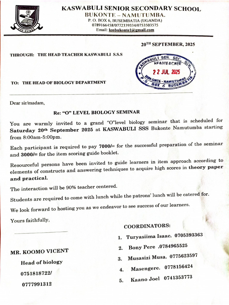Biology Seminar Invitation | PDF
