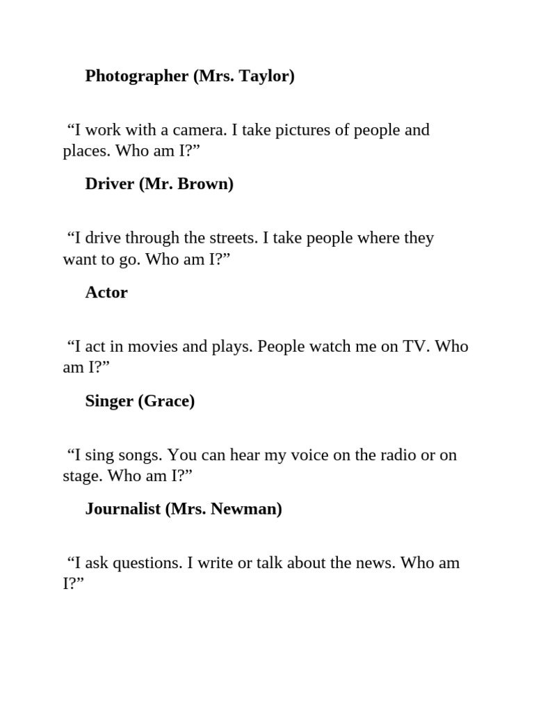 Who Am I Job | PDF