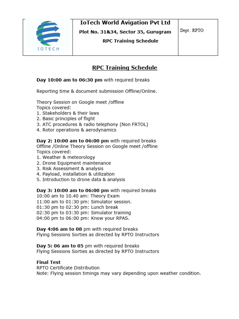RPC Training Schedule (1) | PDF