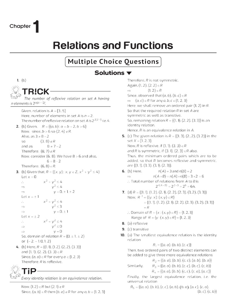 Maths Class 12 Chapter Test Answers Compressed | PDF