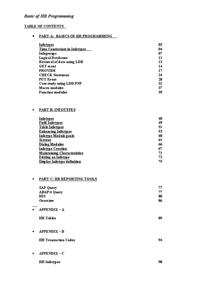 Basics of HR Programming Complete | PDF | Subroutine | Databases