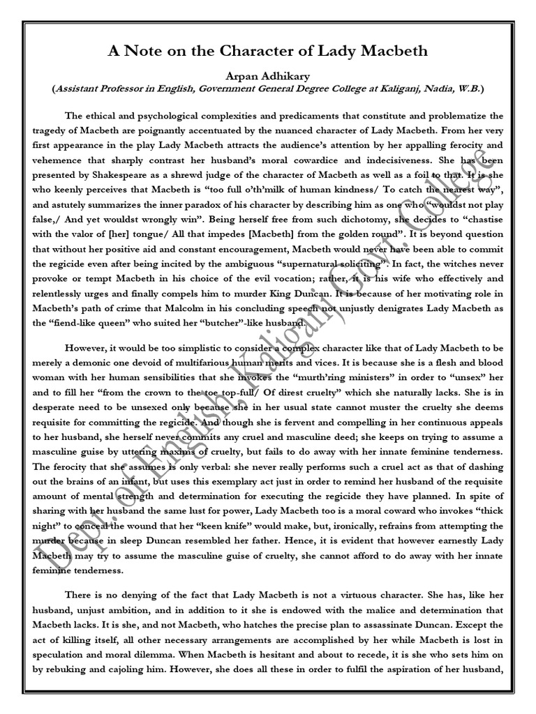 04845character of Lady Macbeth | PDF | Macbeth