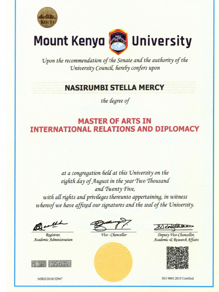 Masters Certificate | PDF