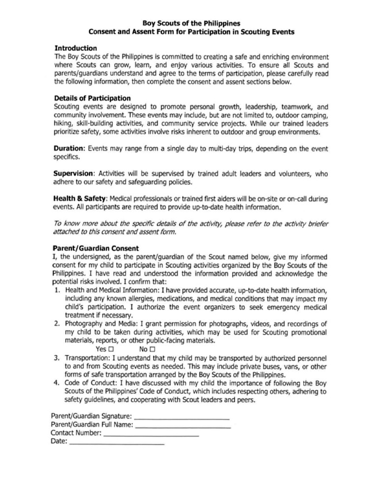 BSP Parents Consent | PDF