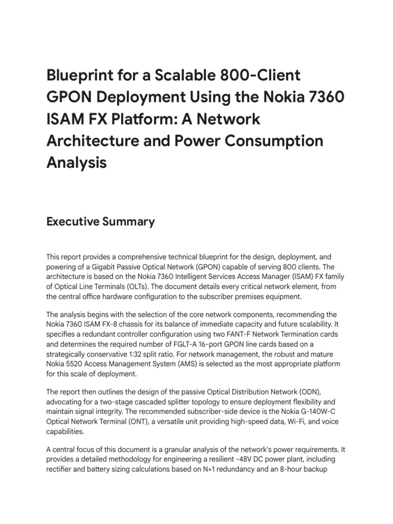 GPON Deployment Blueprint with Nokia 7360 | PDF | Decibel | Computer ...