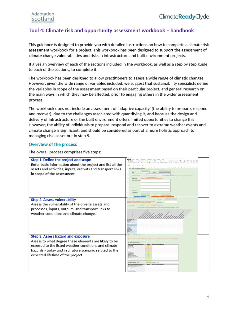 Tool 4a Climate Risk and Opportunity Assessment Handbook | PDF | Risk ...