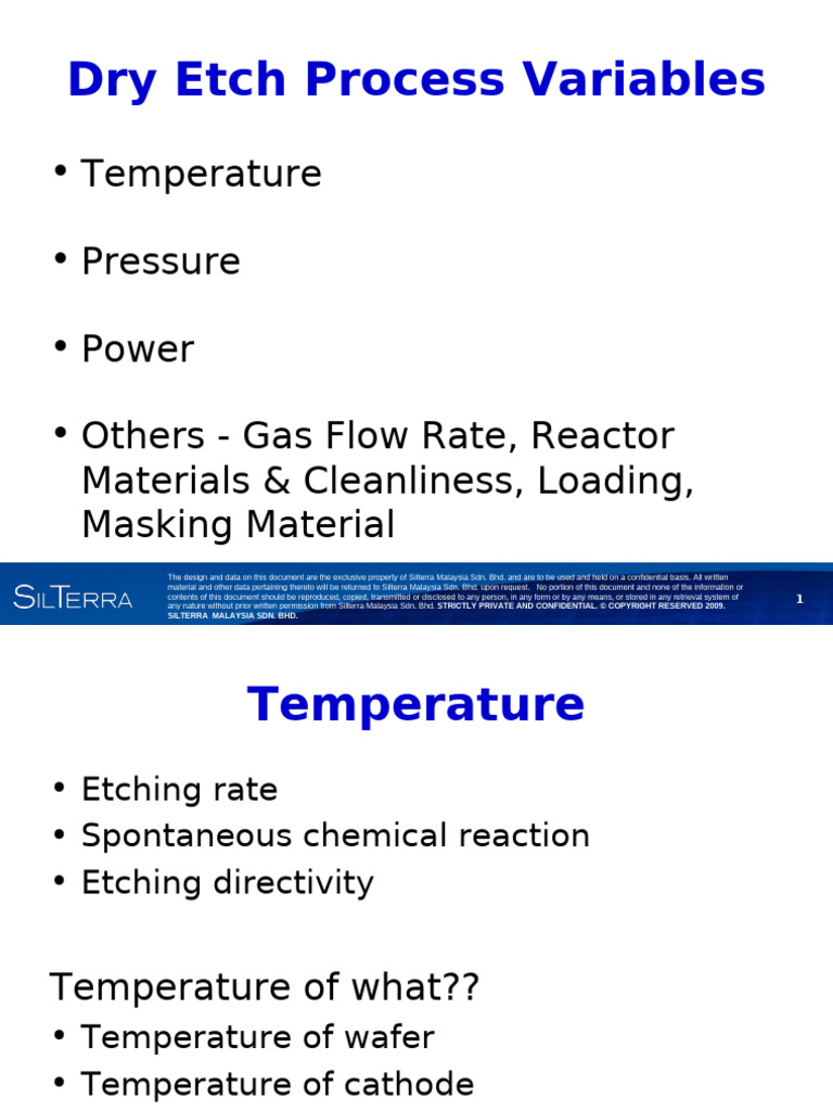 Dry Etch Process Variables 2 | PDF | Physical Chemistry | Physical Sciences