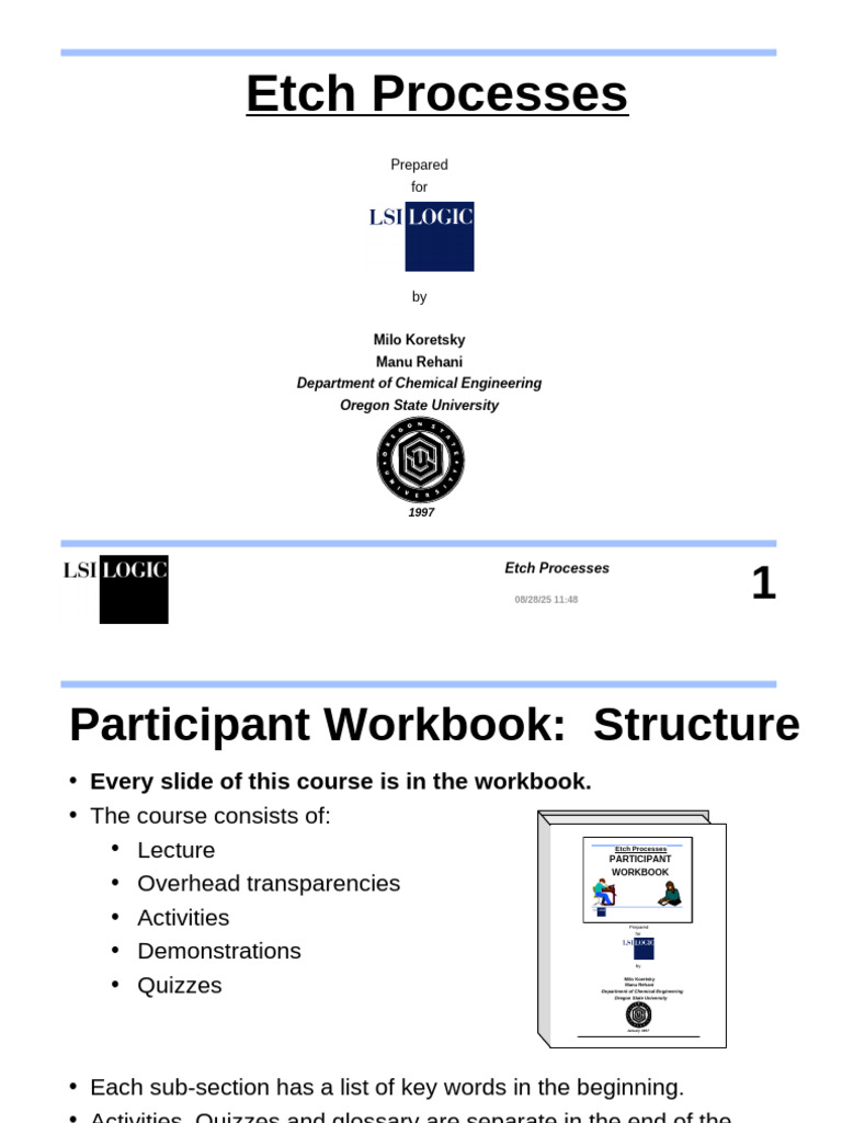 Etch Process Manual | PDF | Integrated Circuit | Field Effect Transistor