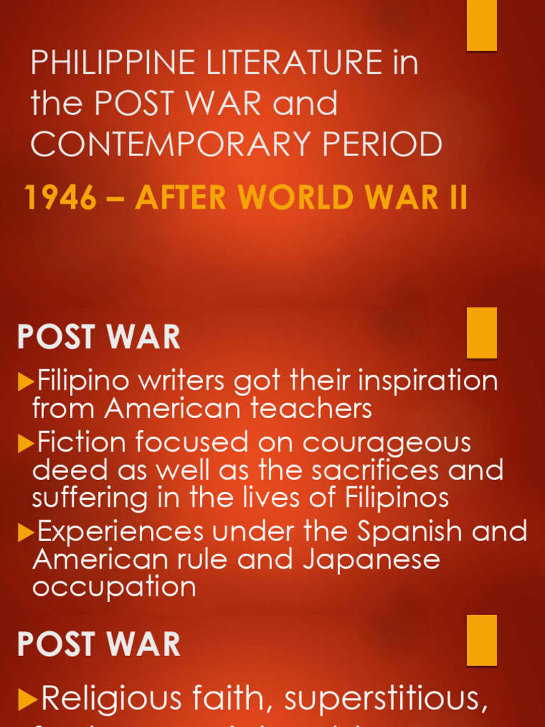 Philippine Literature Post-War Overview | PDF