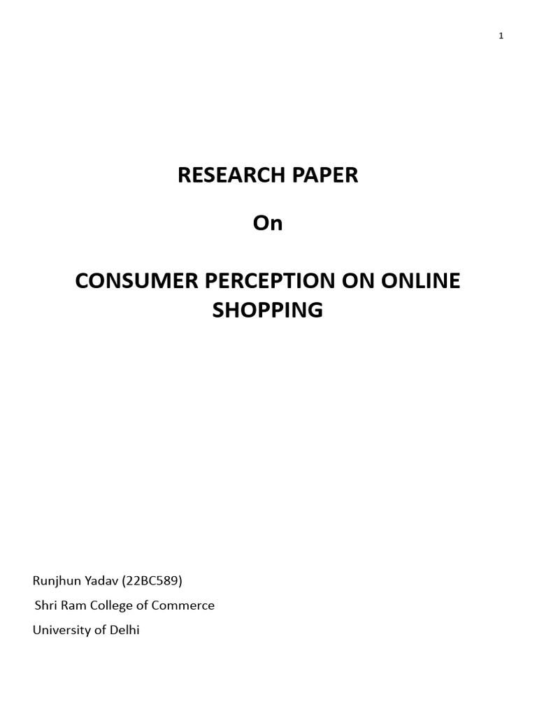 Consumer Perception of Online Shopping | PDF | Online Shopping ...
