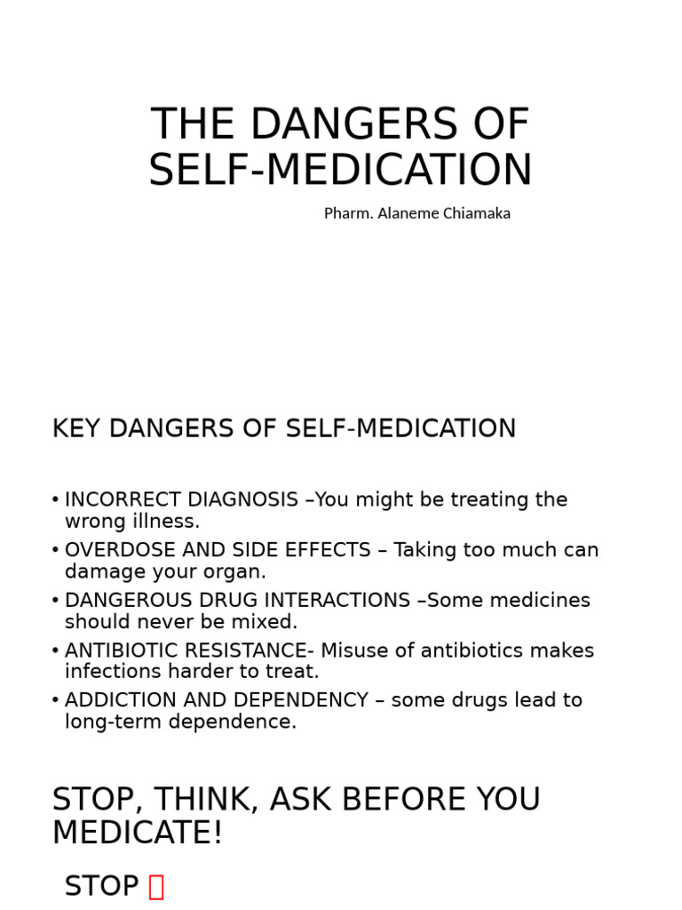 The Dangers of Self-Medication-1 | PDF