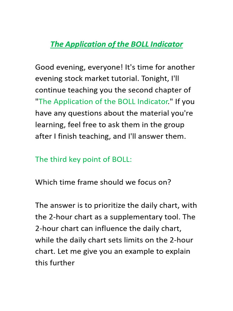 7.the Application of The BOLL Indicator | PDF