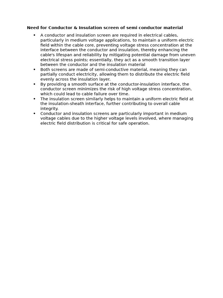Conductor & Insulation Screen | PDF