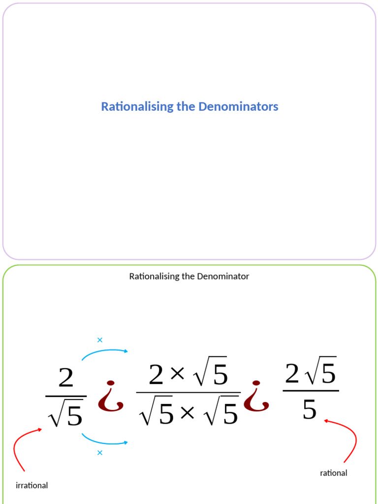 Rationalising Denominators | PDF | Mathematical Concepts | Algebra