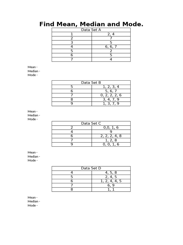 Calculate Mean, Median, Mode | PDF