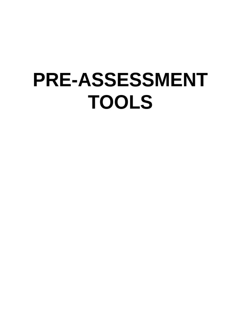 PTS - (Pre Assessment Tools) Characteristics of Learners - Learning ...