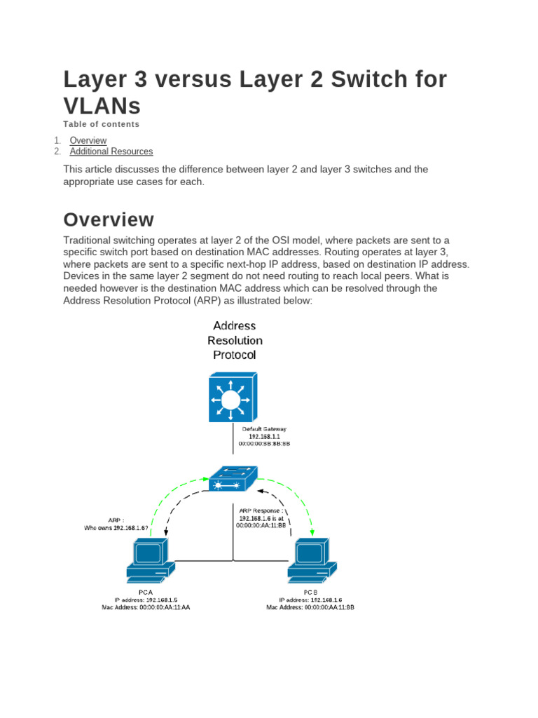 Layer 2 vs Layer 3 Switches for VLANs | PDF | Network Switch | Routing