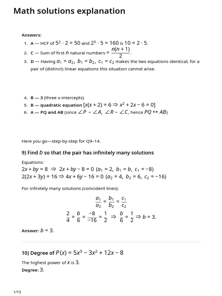 Step-by-Step Math Solutions Guide | PDF | Numbers | Tangent