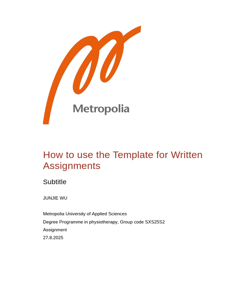 Template For Written Assignments 2025 | PDF | Paragraph | Writing