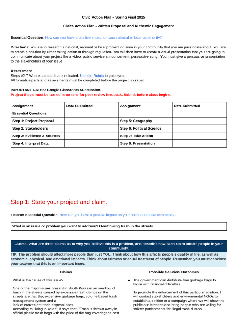 Yujin Oh - U5 - CAP Total Packet (24-25) | PDF | Waste Management | Waste