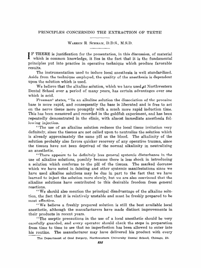 Principles of Tooth Extraction Techniques | PDF | Anesthesia | Medical ...