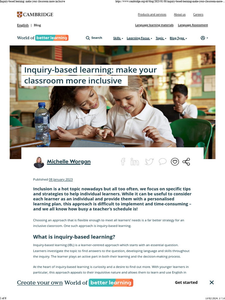 Make Your Classroom More Inclusive With Inquiry Based Learning | PDF ...