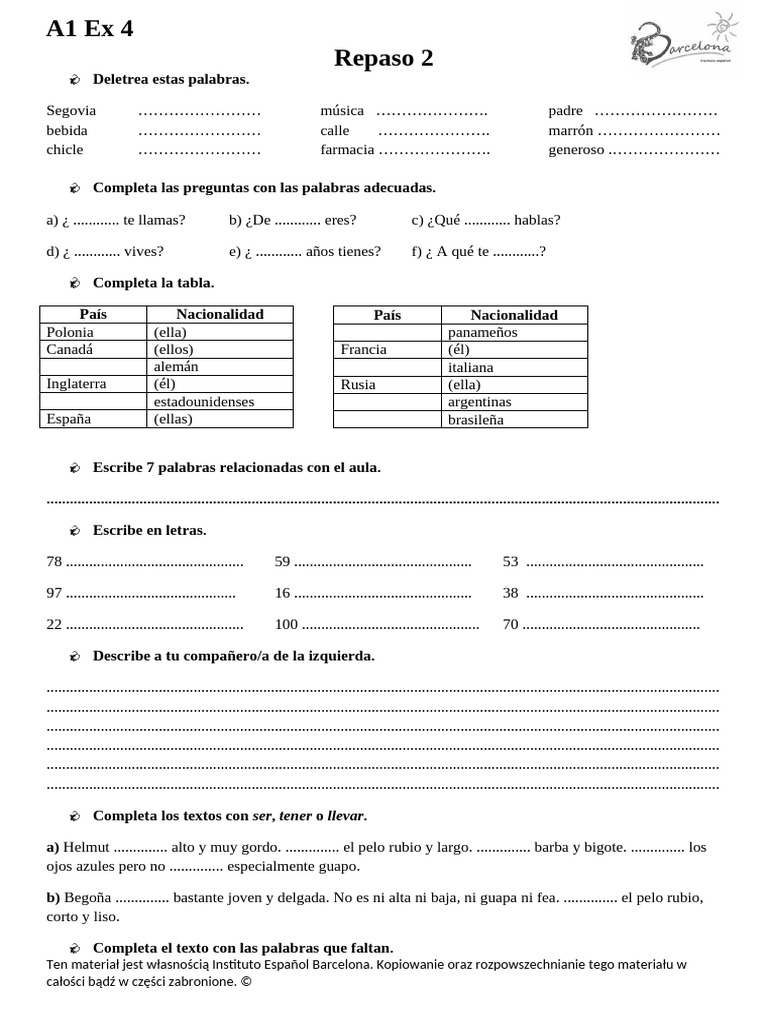 Ser Tener Llevar | PDF