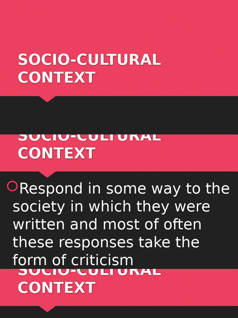 Socio-Cultural Context in Literature | PDF