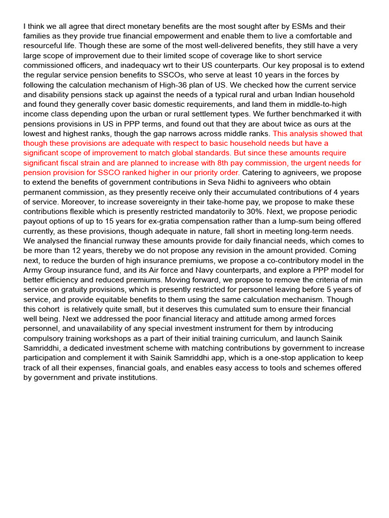 Enhancing Pension Benefits for ESMs | PDF | Pension | Social Policy