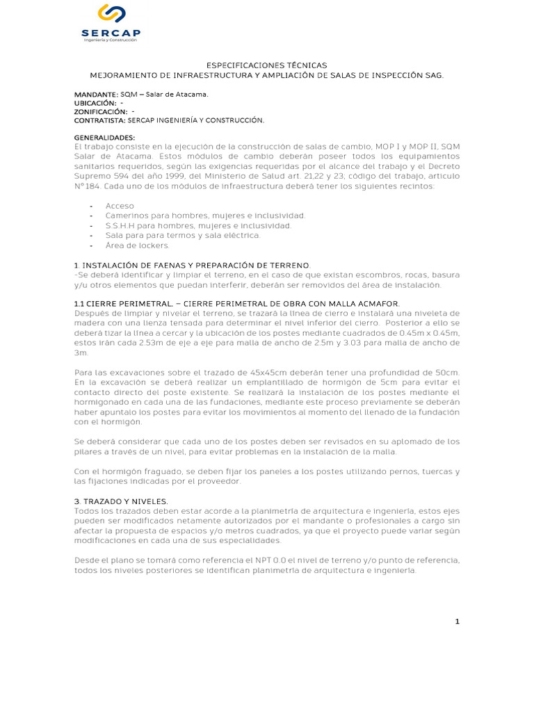 001 Eett Arq Proyecto Mop 1 & 2 | PDF | Hormigón | Paneles de yeso