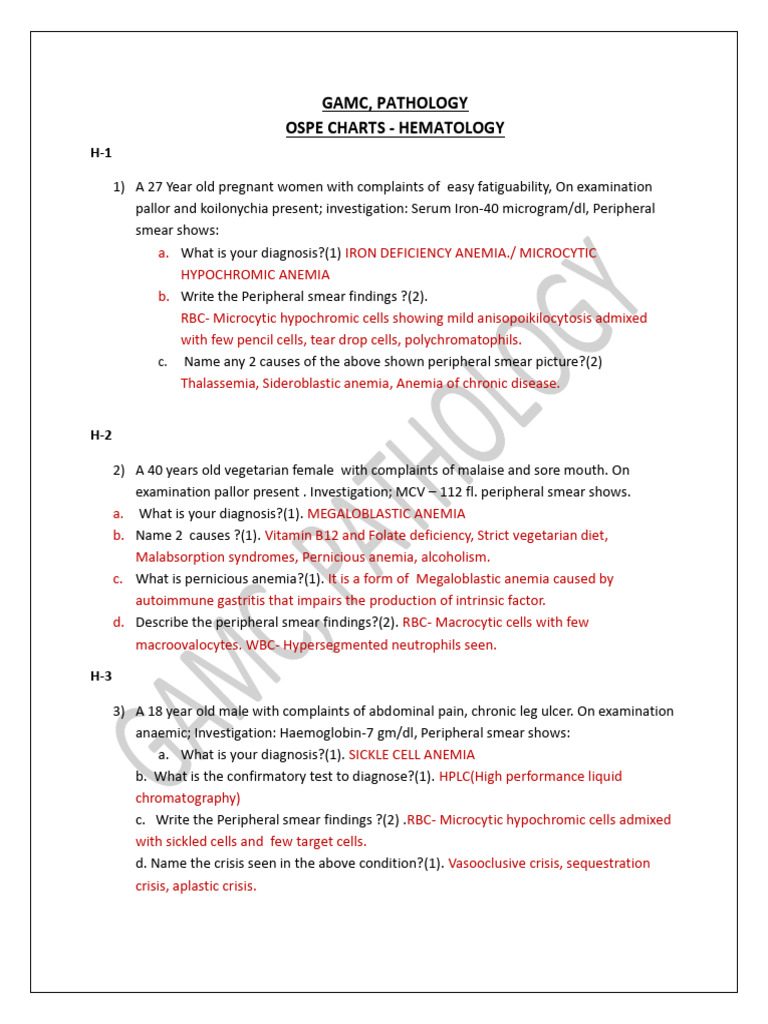 Hematology Pathology Case Studies | PDF | Anemia | Clinical Medicine