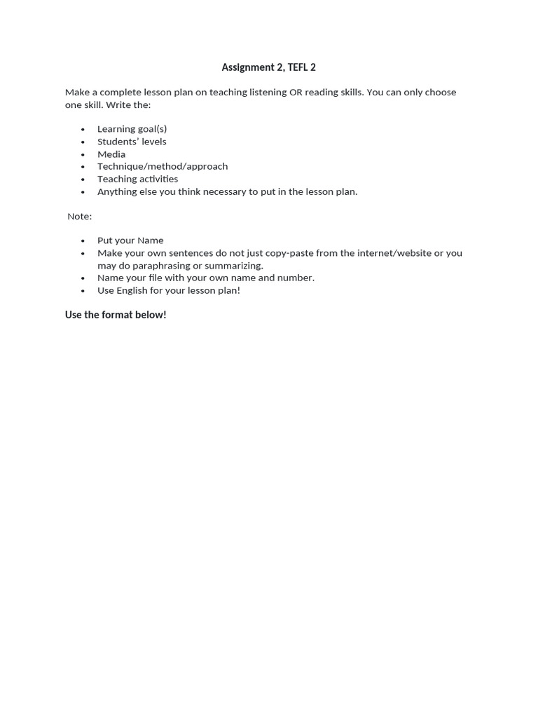 Assignment 2-TEFL 2 | PDF