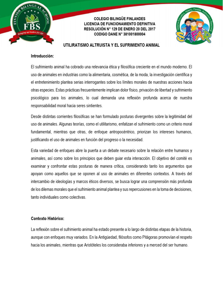 Utiliratismo Altruista y El Sufrimiento Animal | PDF | Moralidad ...