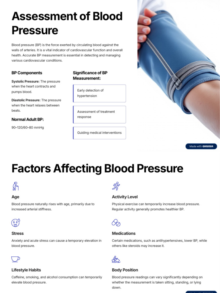 Blood Pressure Assessment Techniques | PDF | Blood Pressure | Angiology