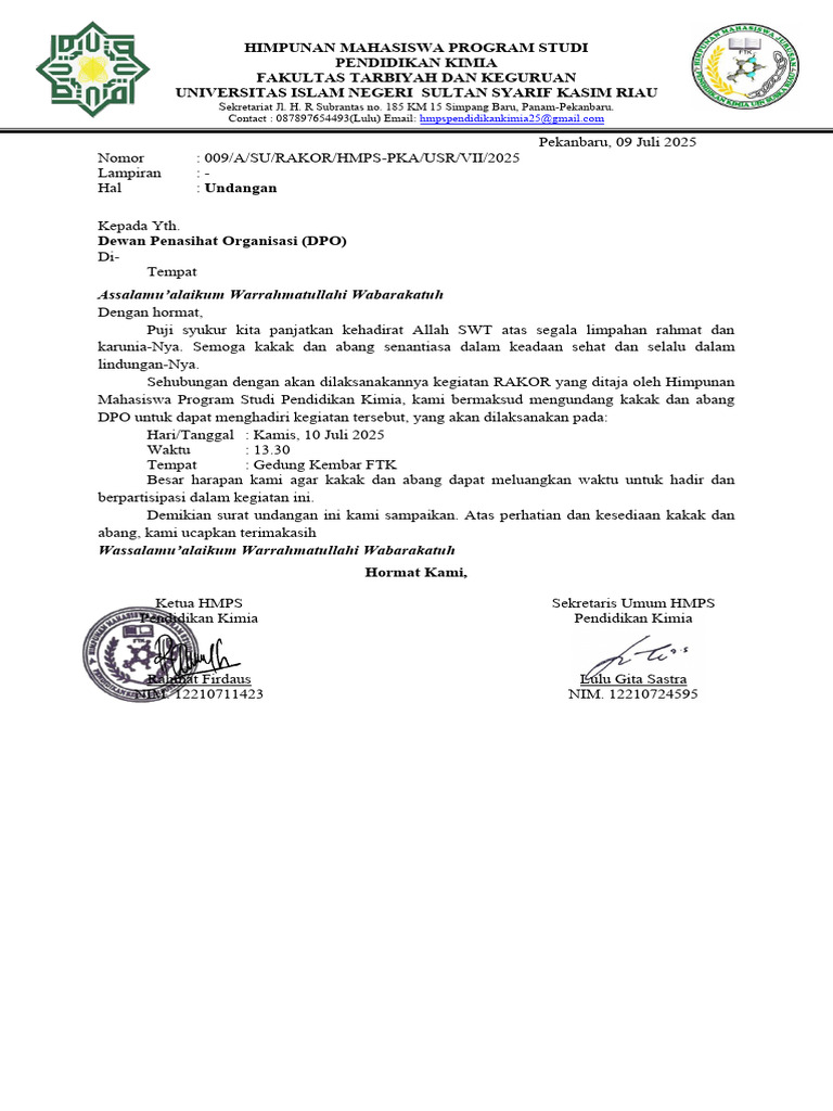 Surat Undangan RAKOR - Dpo Fix | PDF