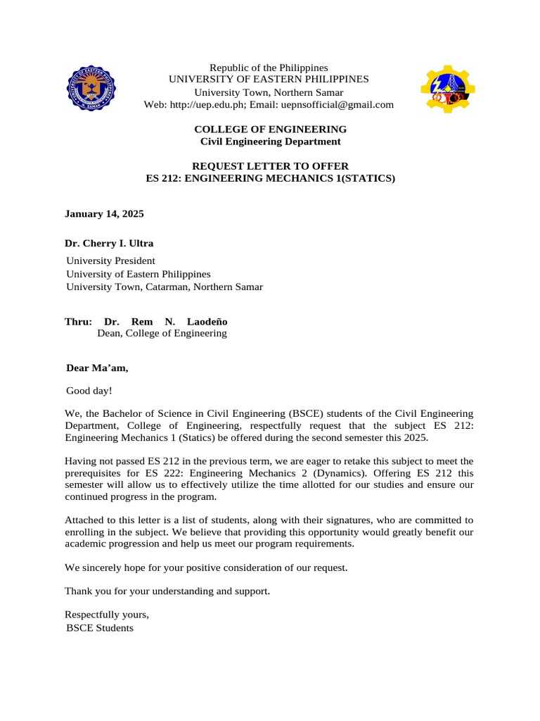 Request to Offer Engineering Mechanics 1 | PDF | Engineering