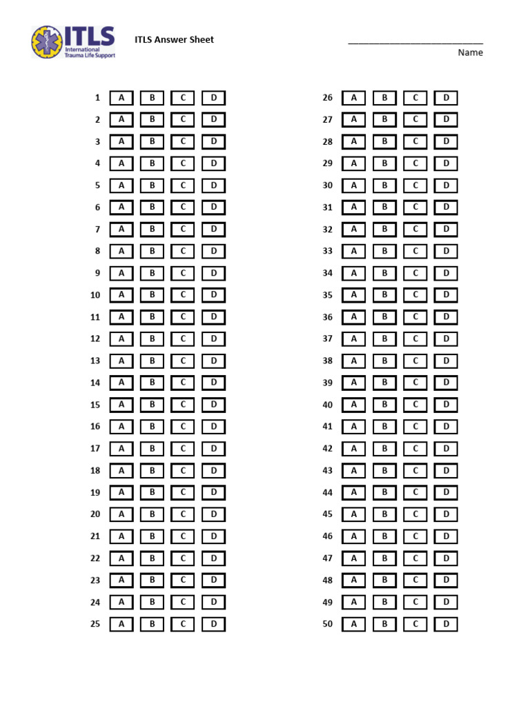 ITLS Answer Sheet | PDF