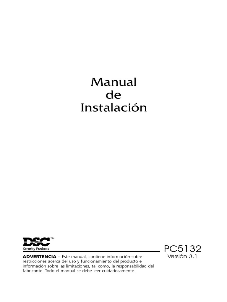Manual de Instalación PC5132 3.1 | PDF | Inalámbrico | Antena (Radio)