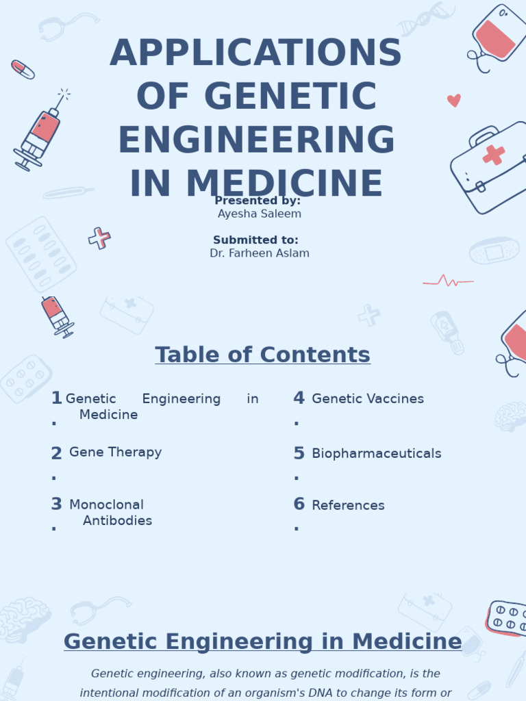 Applications of Genetic Engineering in Medicine | PDF | Vaccines ...