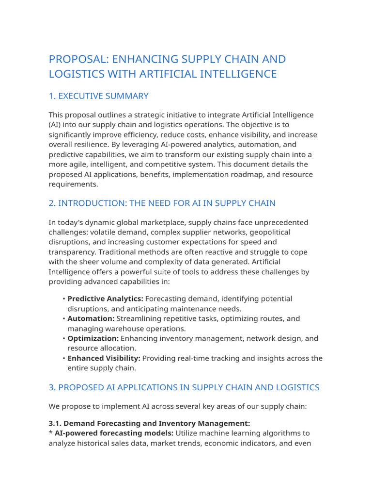 AI-Driven Supply Chain Enhancement Proposal | PDF | Artificial ...